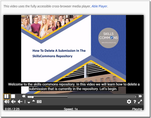 Documentation of Accessibility Features | SkillsCommons Support