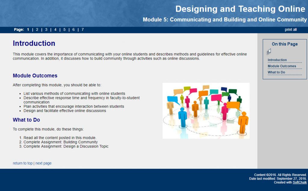 Designing and Teaching Online | SkillsCommons Support